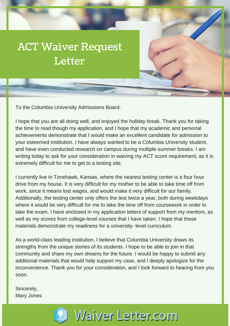 How to Write the Best ACT Waiver Letter to Impress Everyone